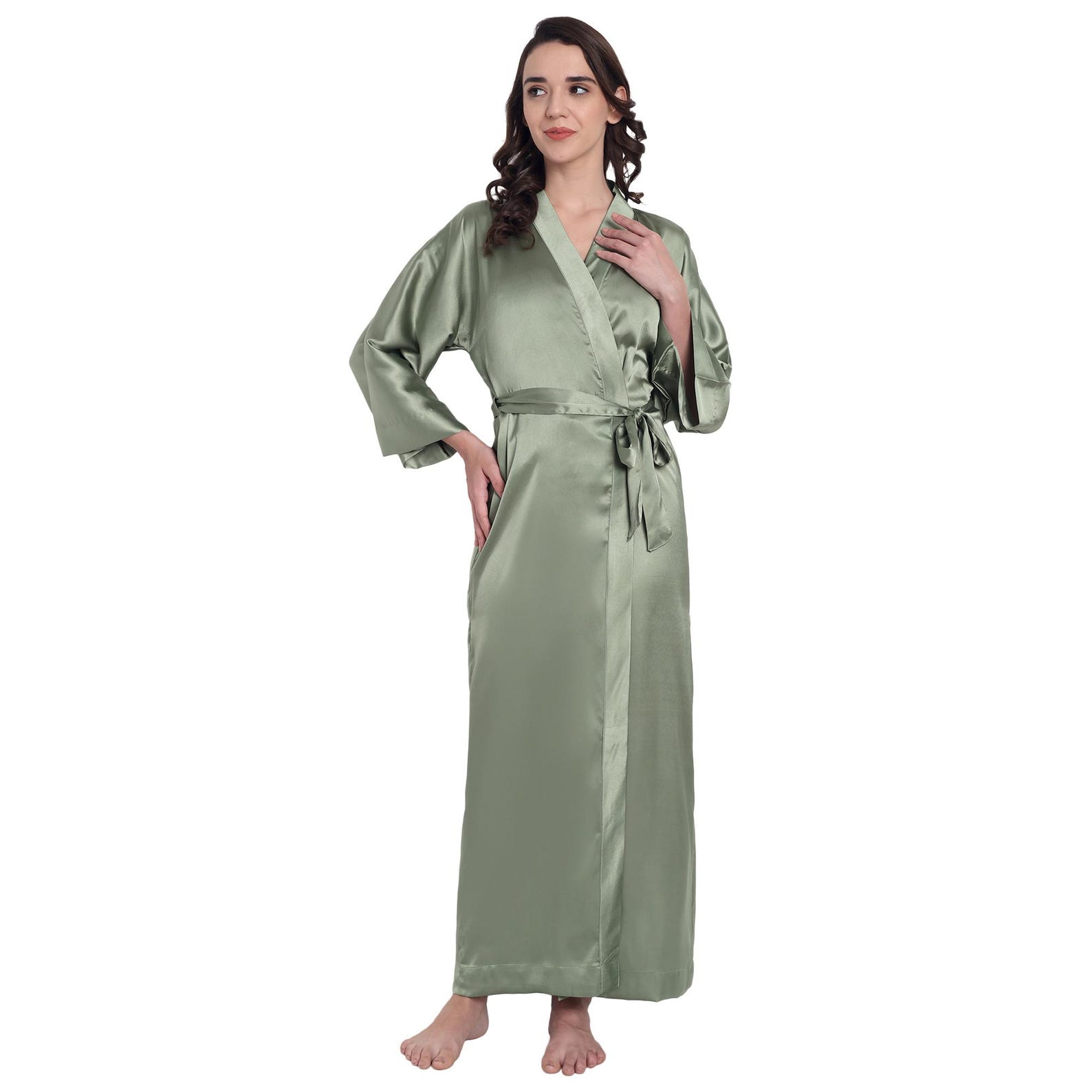 Softest Silky Satin Very Long Personalized Bridesmaid Robes for Tall ...