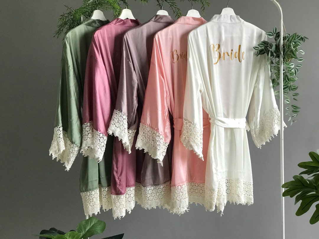 Bridesmaid Robes, Bridesmaid Gifts, Satin Bridesmaids Robe, Kimono Robe ...