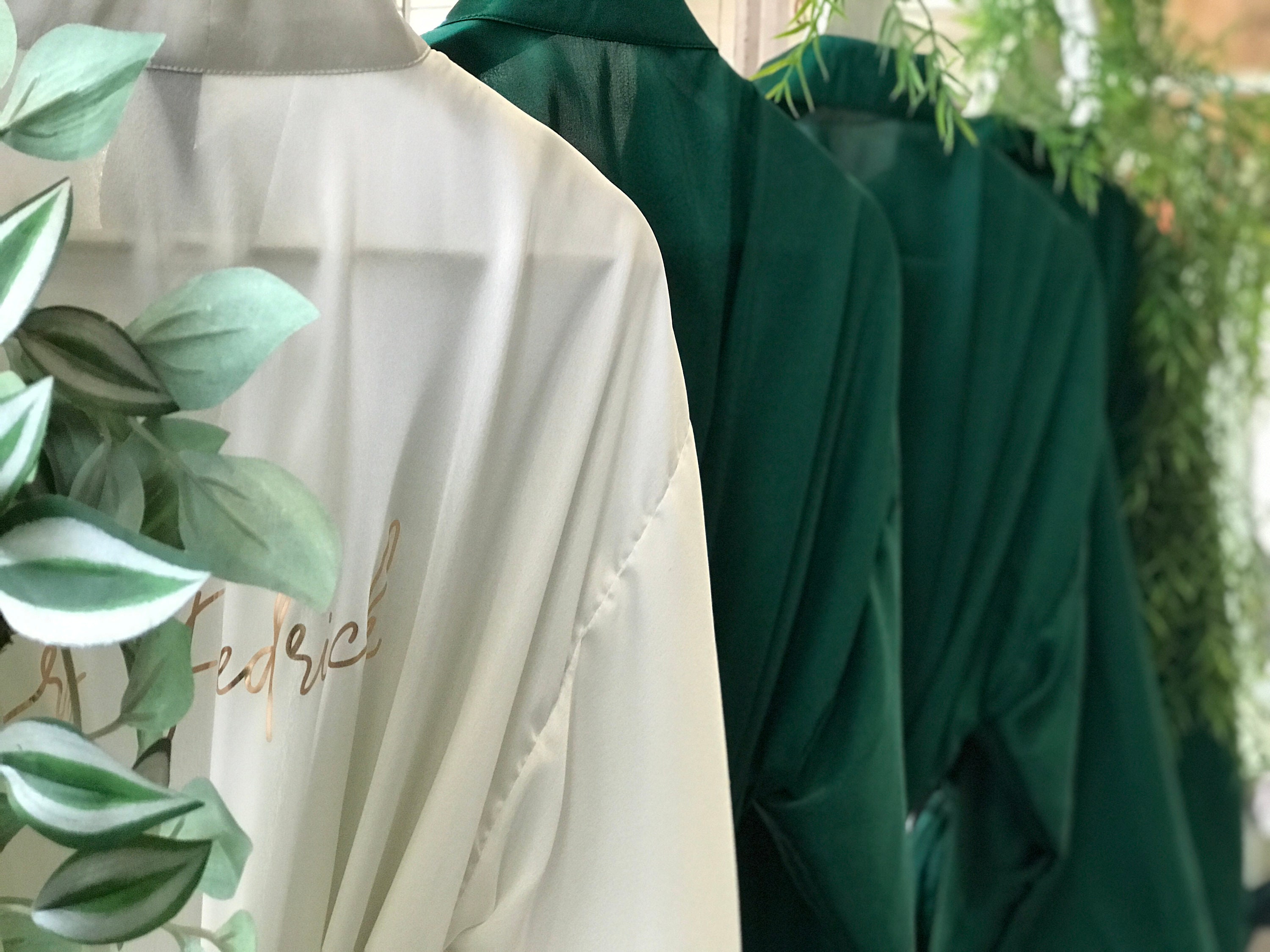 Bridesmaid Robes Satin Pine Hunter Green Long Ankle/calf Length ...