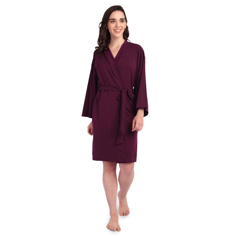 Maroon Personalized Bridesmaid Proposal Robes in Jersey Stretch Cotton ...