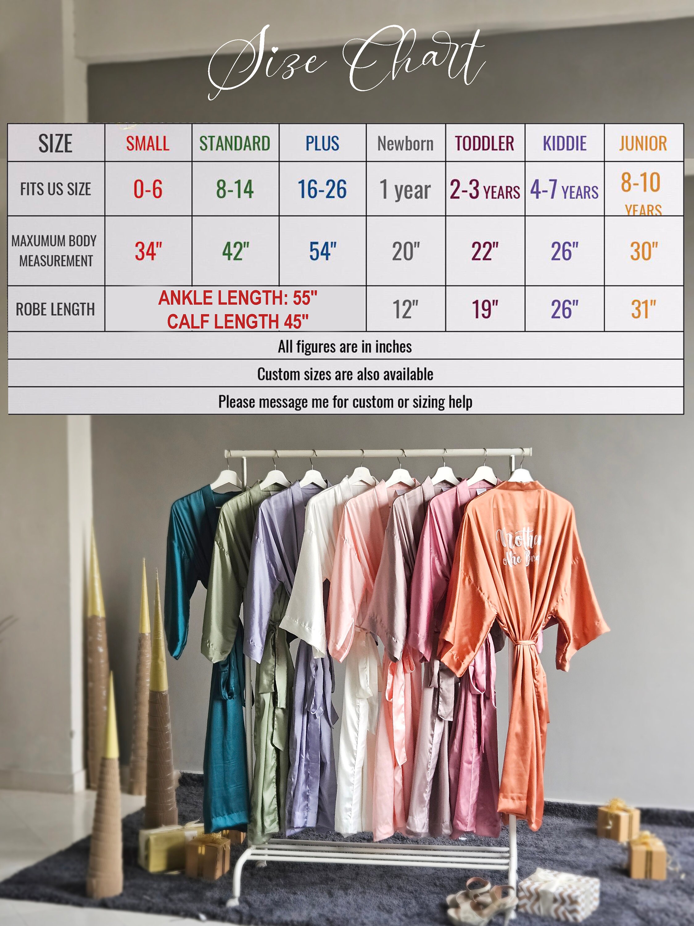 Long Silk Bridesmaid Robes Personalized With Names Roles - Etsy