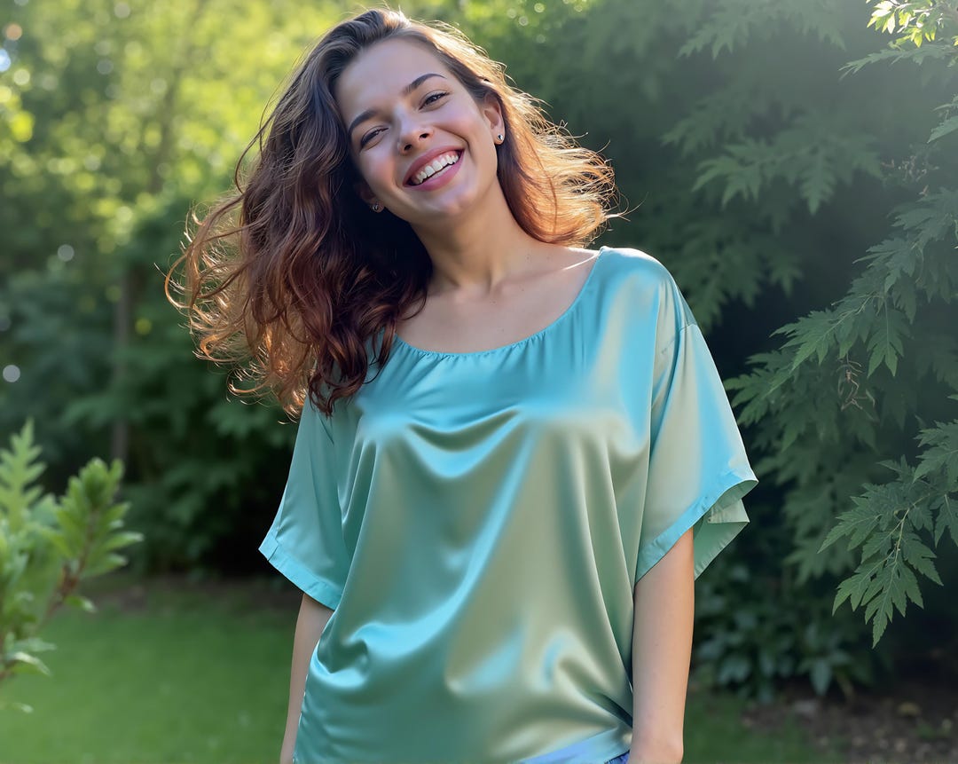 Satin Blouse Top, Womens Shirt, Plus Size Clothing, Comfortable Lounge ...