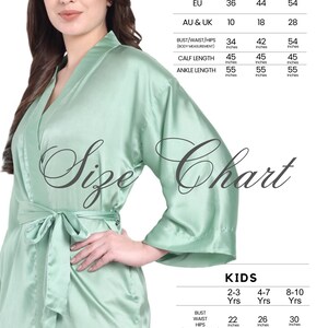 Avocado Green Bridesmaid Robes in Silk Satin Long Robes in Ankle Floor ...