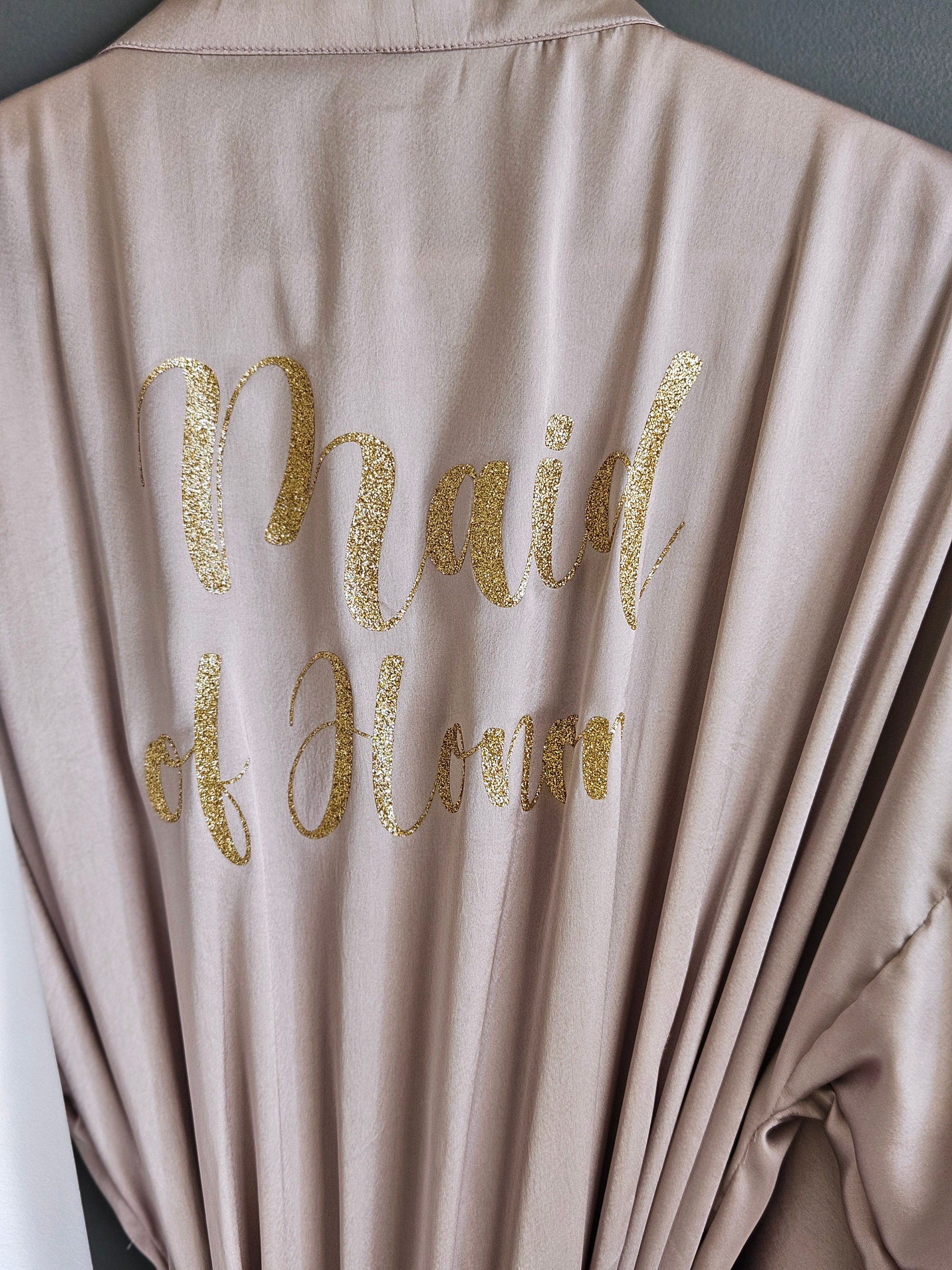 Soft Satin Bridesmaid Robes in Dark Mauve in Long Ankle/calf Lengths ...