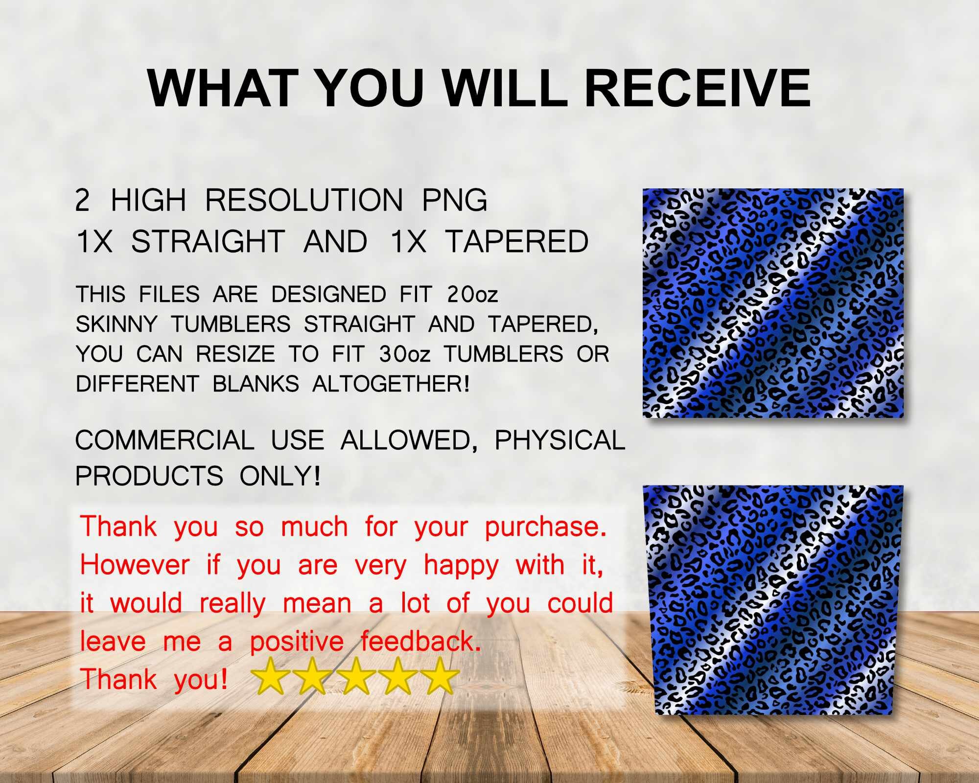 Blue Leopard Print Sublimation Leopard Sublimation 20oz - Etsy