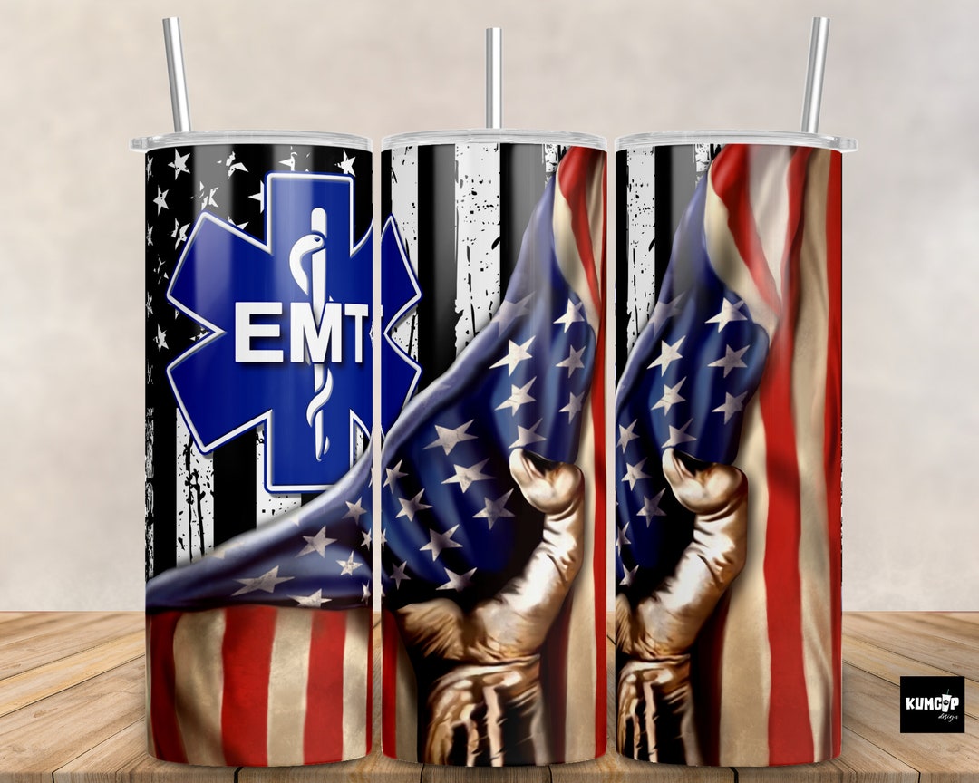 American Paramedic USA Flag EMT Sublimation Designs for Straight ...