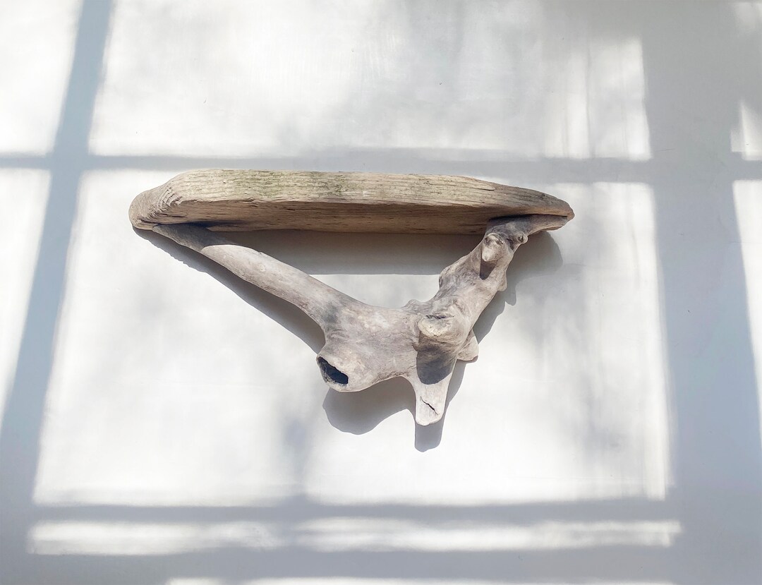 Thick Driftwood Floating Shelf | Handmade Wood | Beach Theme Wall Decor ...