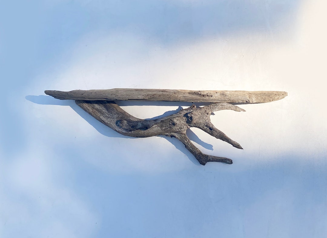 Dark Driftwood Floating Shelf Rustic Wall Décor Costal Vibes Natural ...