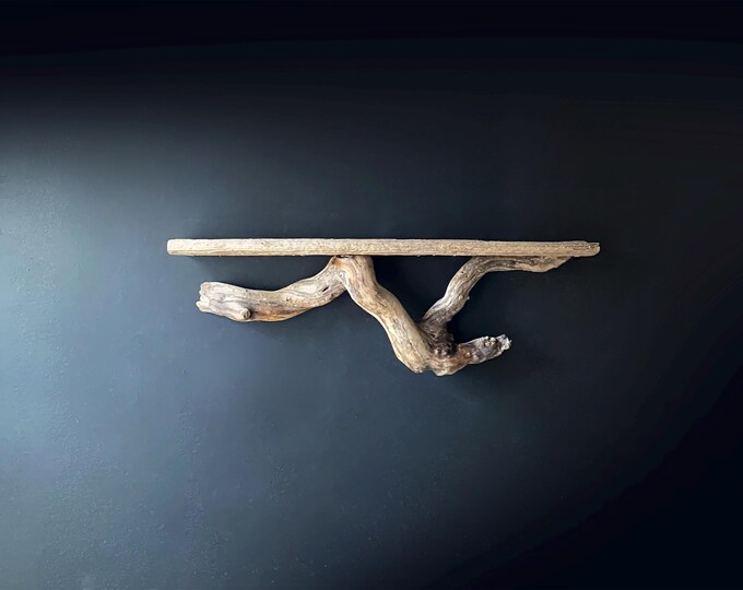 Dynamic 23 Inch Driftwood Floating Shelf | Handmade Wood | Beach Theme ...