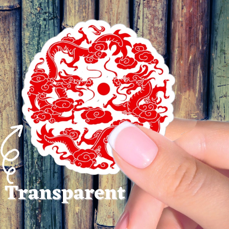 Chinese Dragon Transparent and White Sticker Celebrate New Year Dragon ...