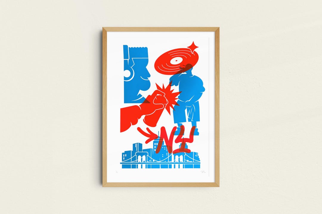 The Blueprint - A2 Red & Blue Screen-print - Tribute to New York Hip ...