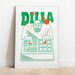 J DILLA Hip-hop A3 RISOPRINT Print Art Poster Tribute Rap Red & Green ...