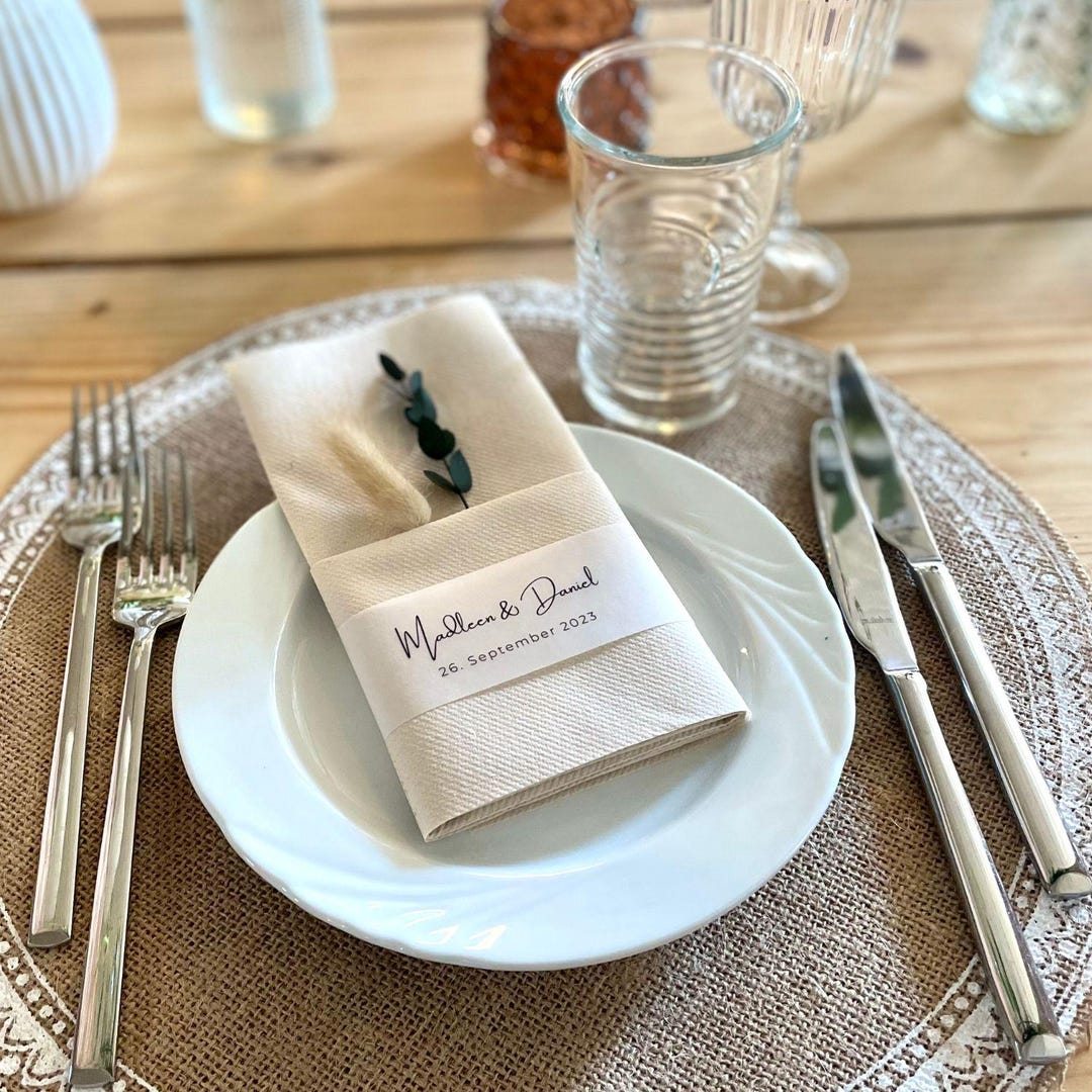 Personalized Napkin Banderole Wedding | Transparent Table Decoration ...