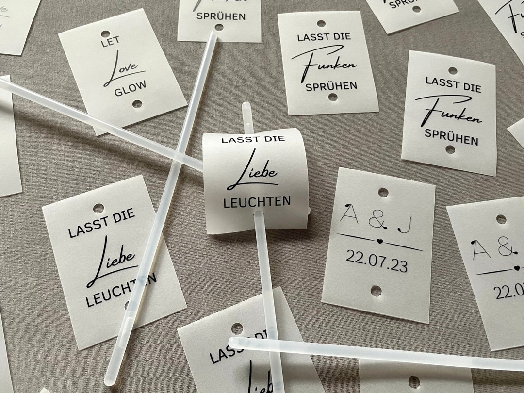 Lasst unsere Liebe leuchten Schilder für Knicklichter - Etsy.de