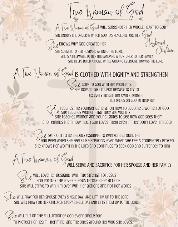 Being A Woman Of God