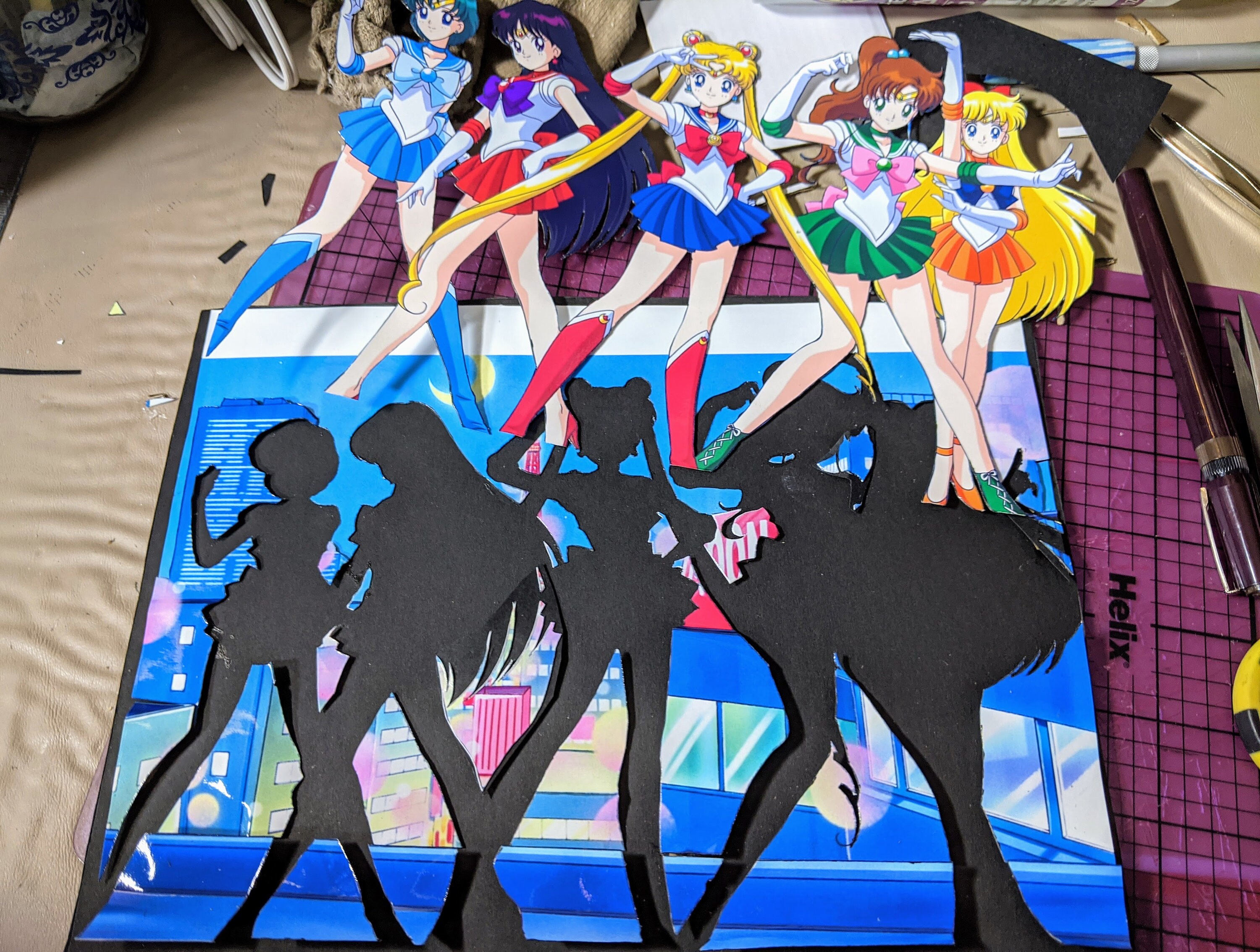 Sailor Moon Group Image 3D Shadow Box 8 X 10 - Etsy