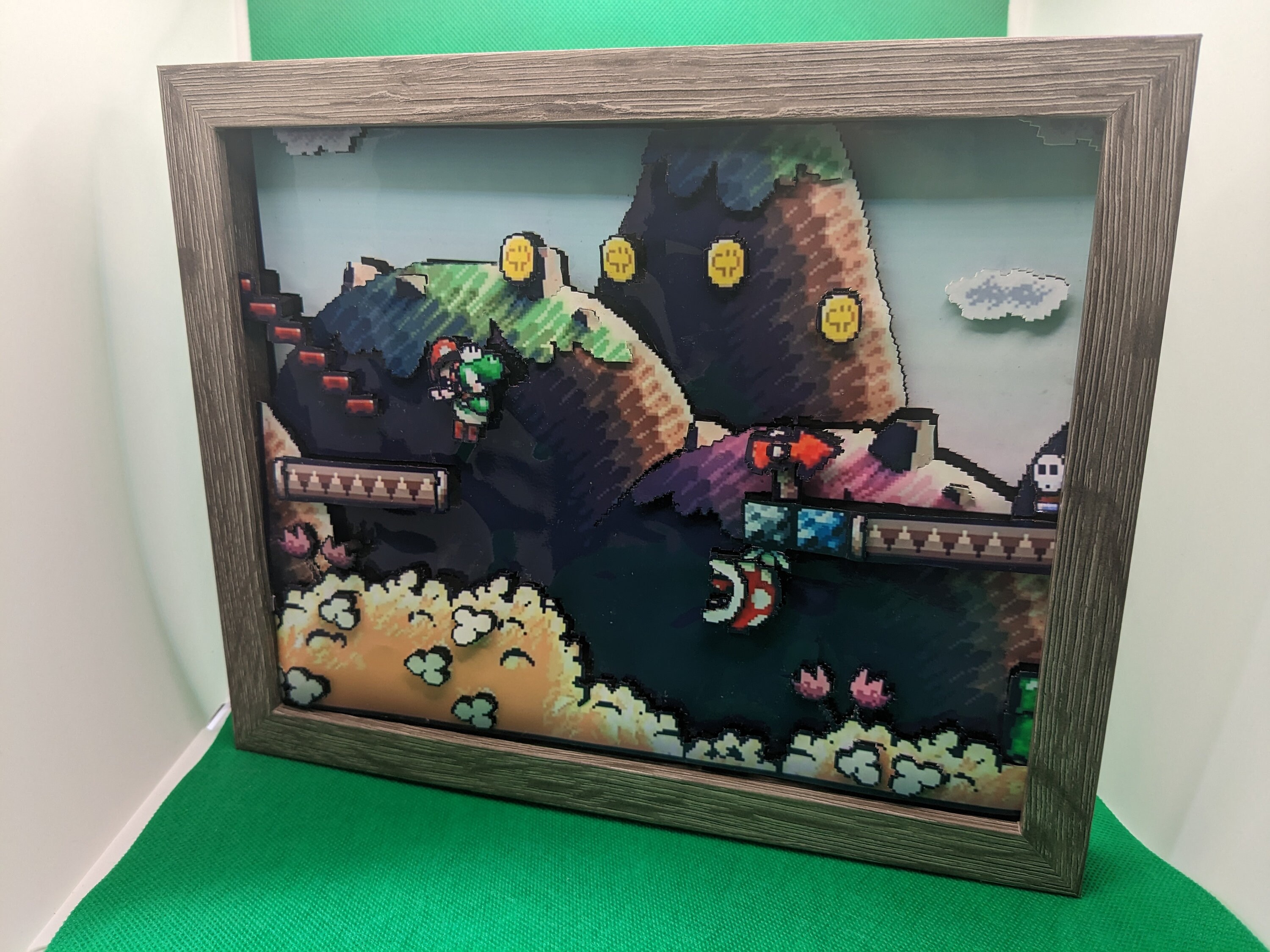 Super Mario World 2: Yoshi's Island World 1-1 3D Shadow Box 8 X 10 - Etsy