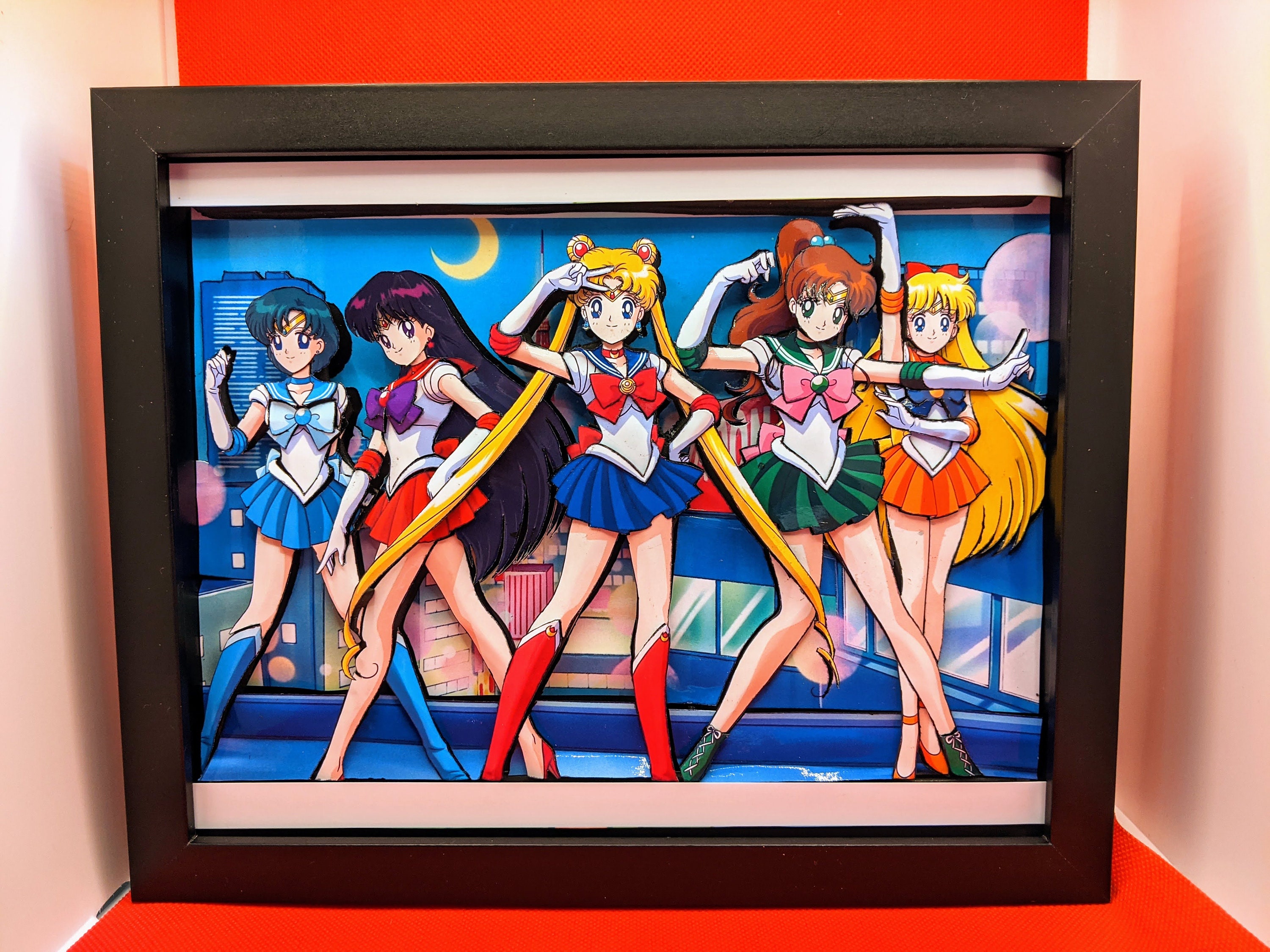 Sailor Moon Group Image 3D Shadow Box 8 X 10 - Etsy