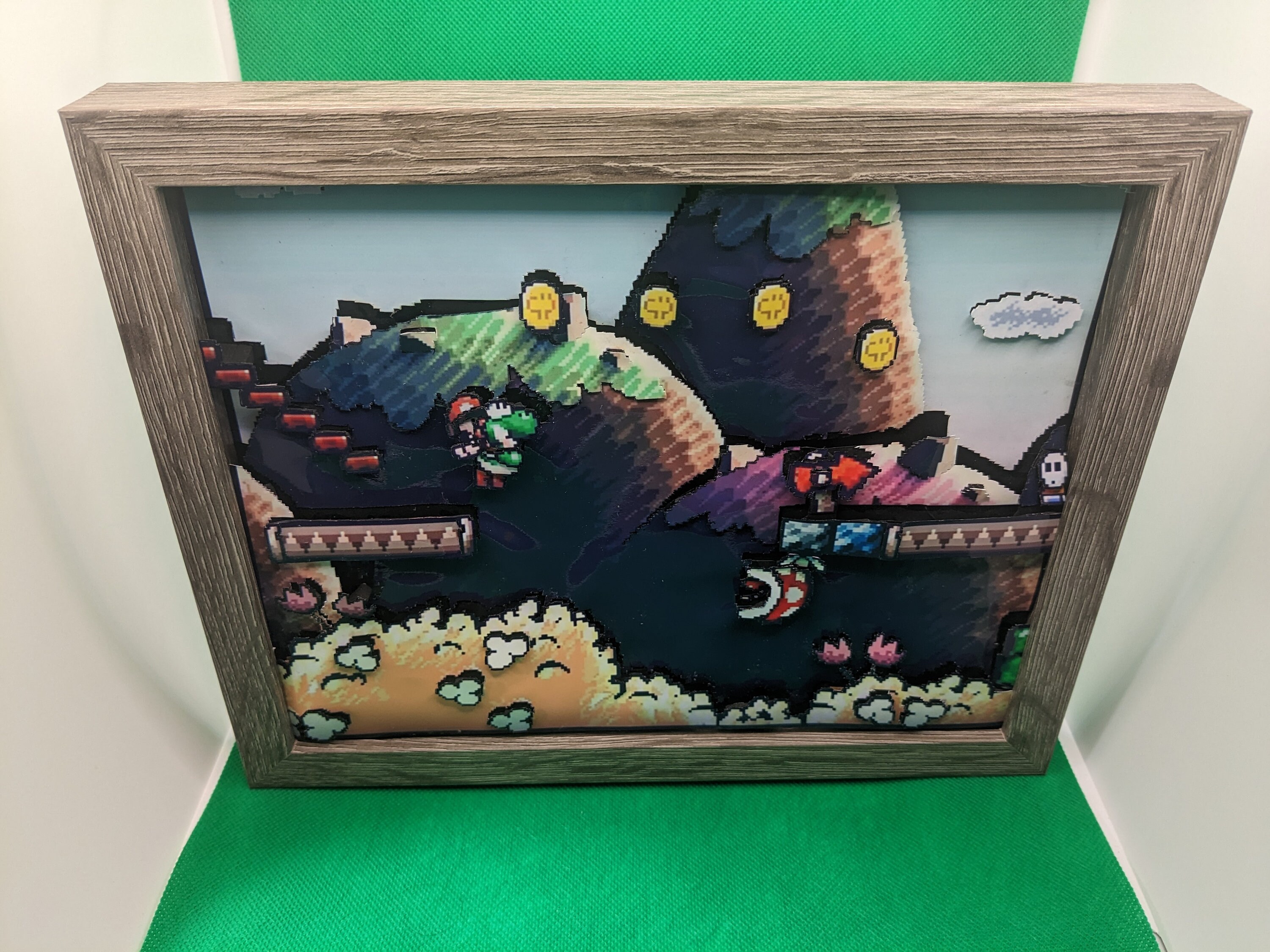 Super Mario World 2: Yoshi's Island World 1-1 3D Shadow Box 8 X 10 - Etsy