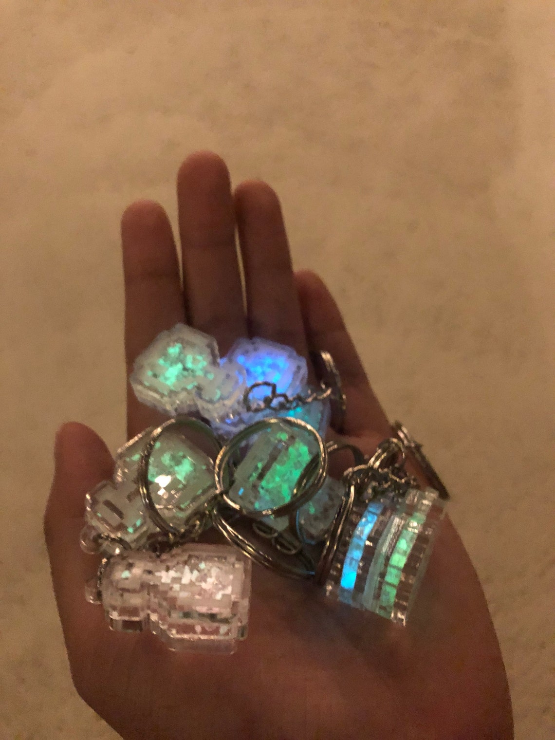 Glow in the Dark Minecraft Potion Inspired Keychain Charm - Etsy