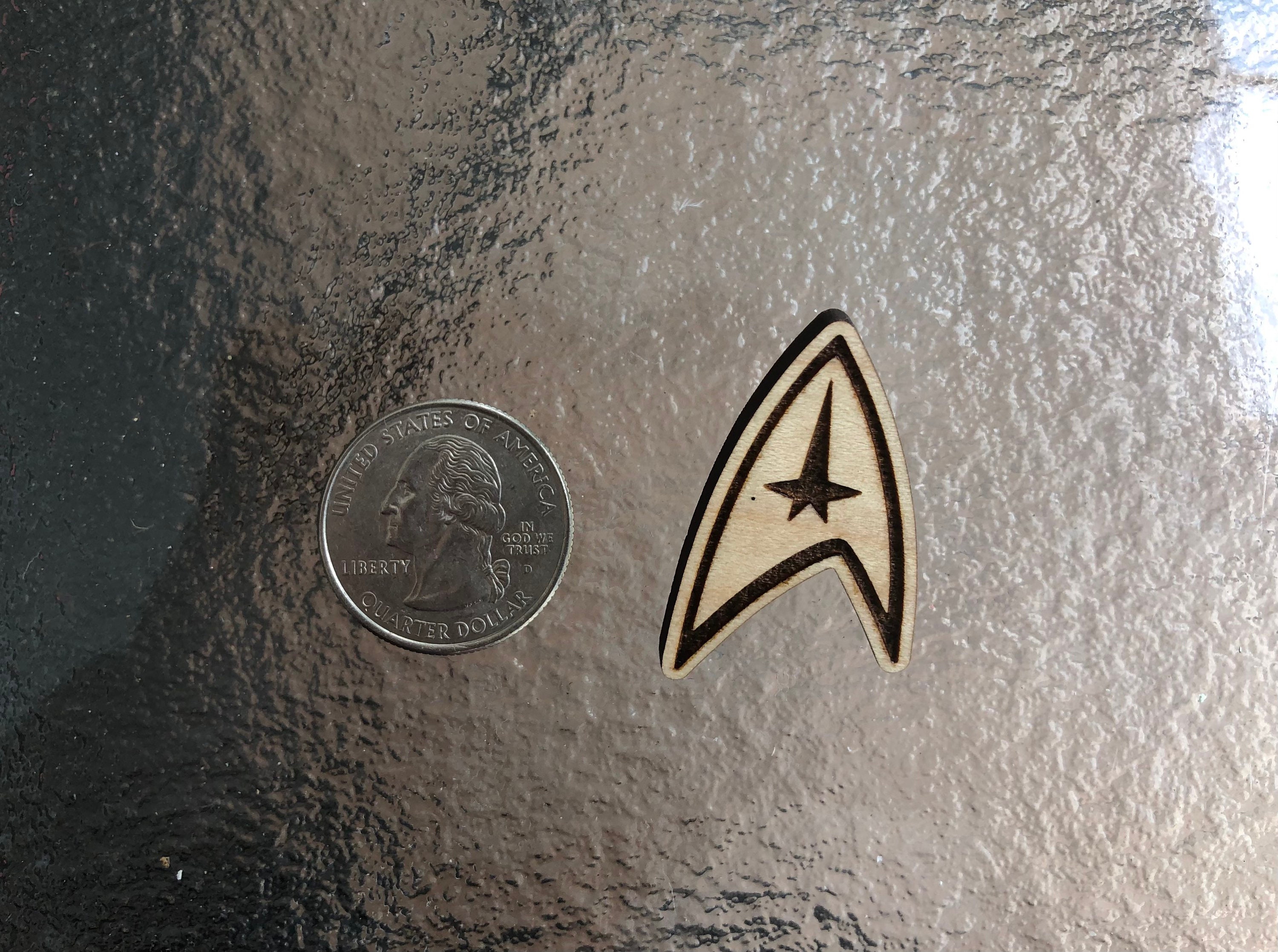 Star Trek Insignia Pin - Laser Engraved Wooden Pin - Etsy
