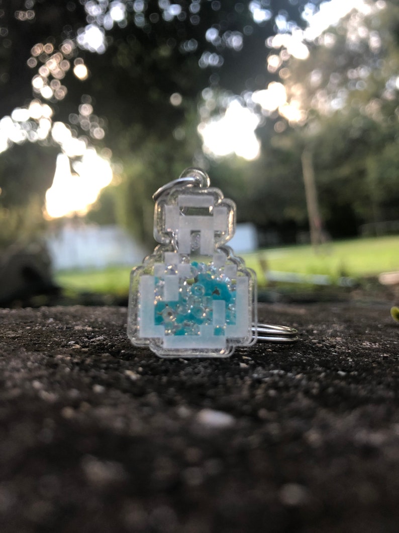 Glow in the Dark Minecraft Potion Inspired Keychain Charm - Etsy
