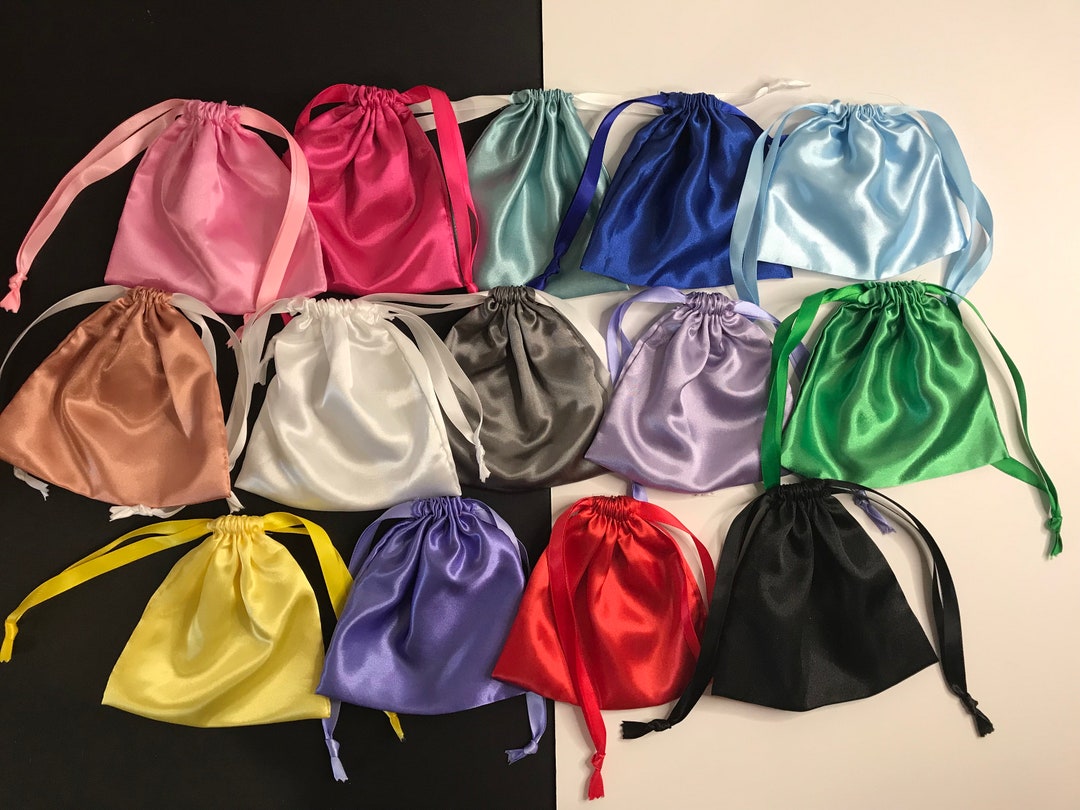 Assorted coloured silky satin pouches 14 to choose from / Gift bags ...