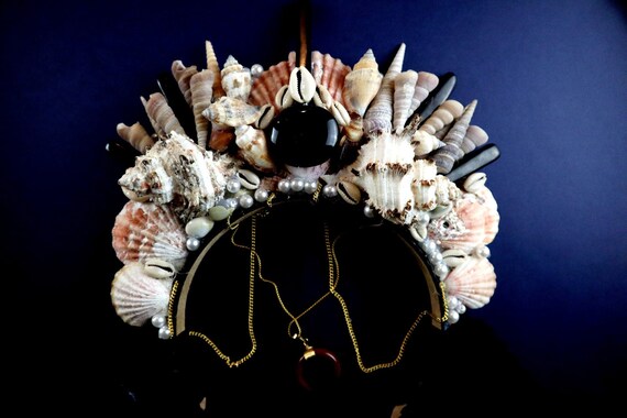 Mermaids Crown Tiara With Gemstone Obsidian and Shungite | Etsy UK