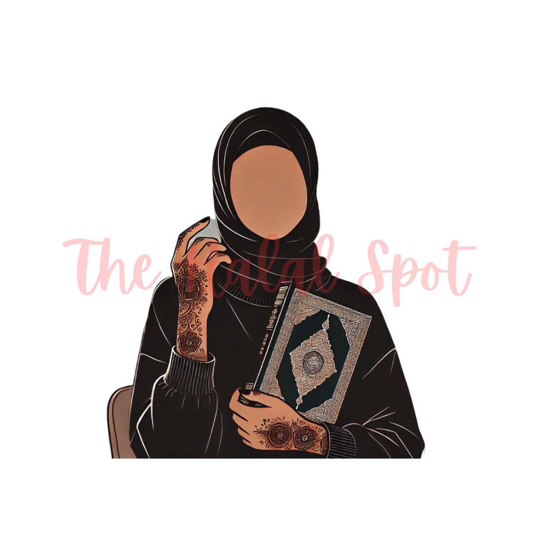 Islamic Art Digital Download | Hijabi Woman With Quran | Muslim Wall ...