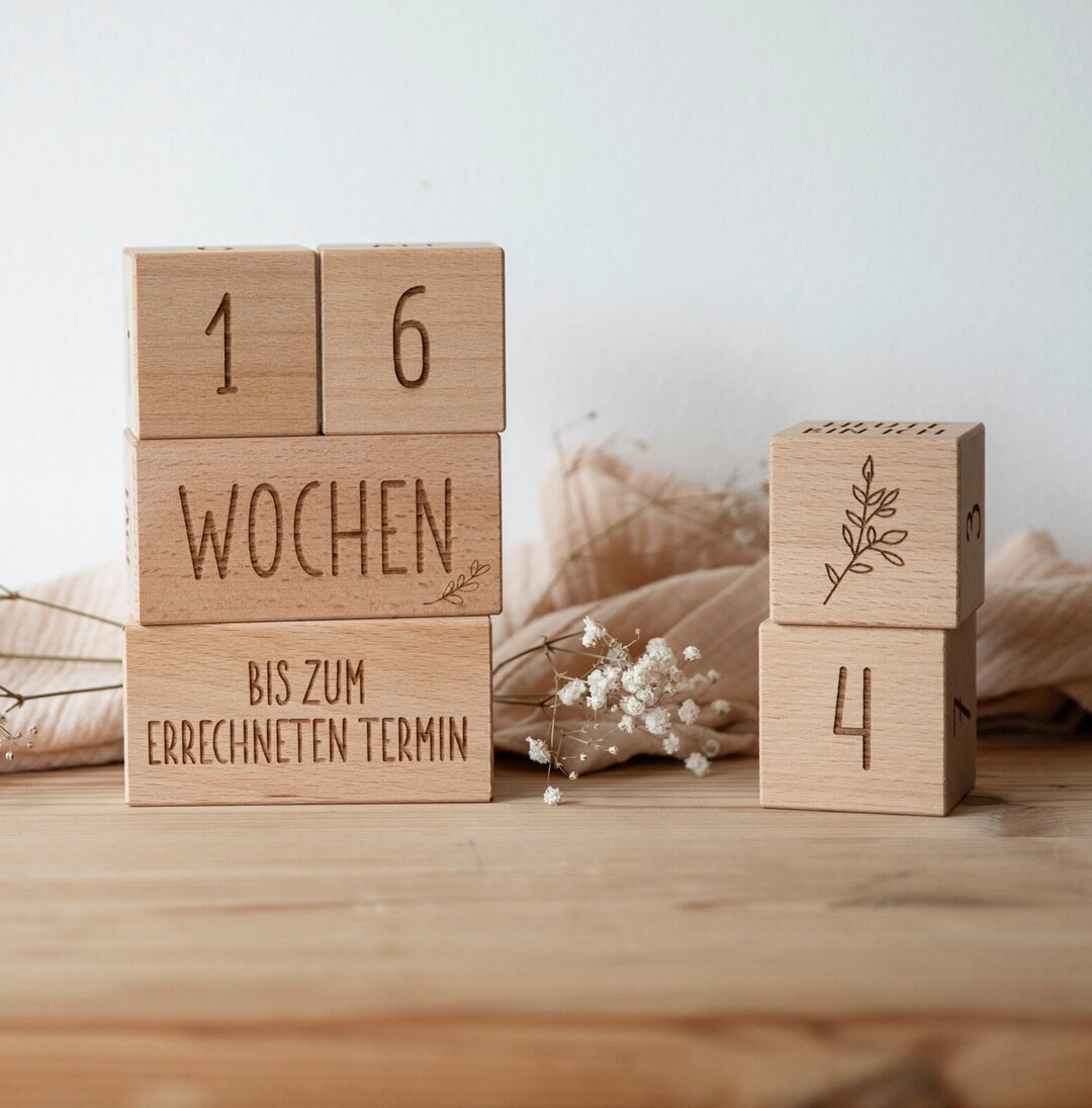 Milestone Wooden Cubes / Milestone Cards Wood for Pregnancy and Baby ...