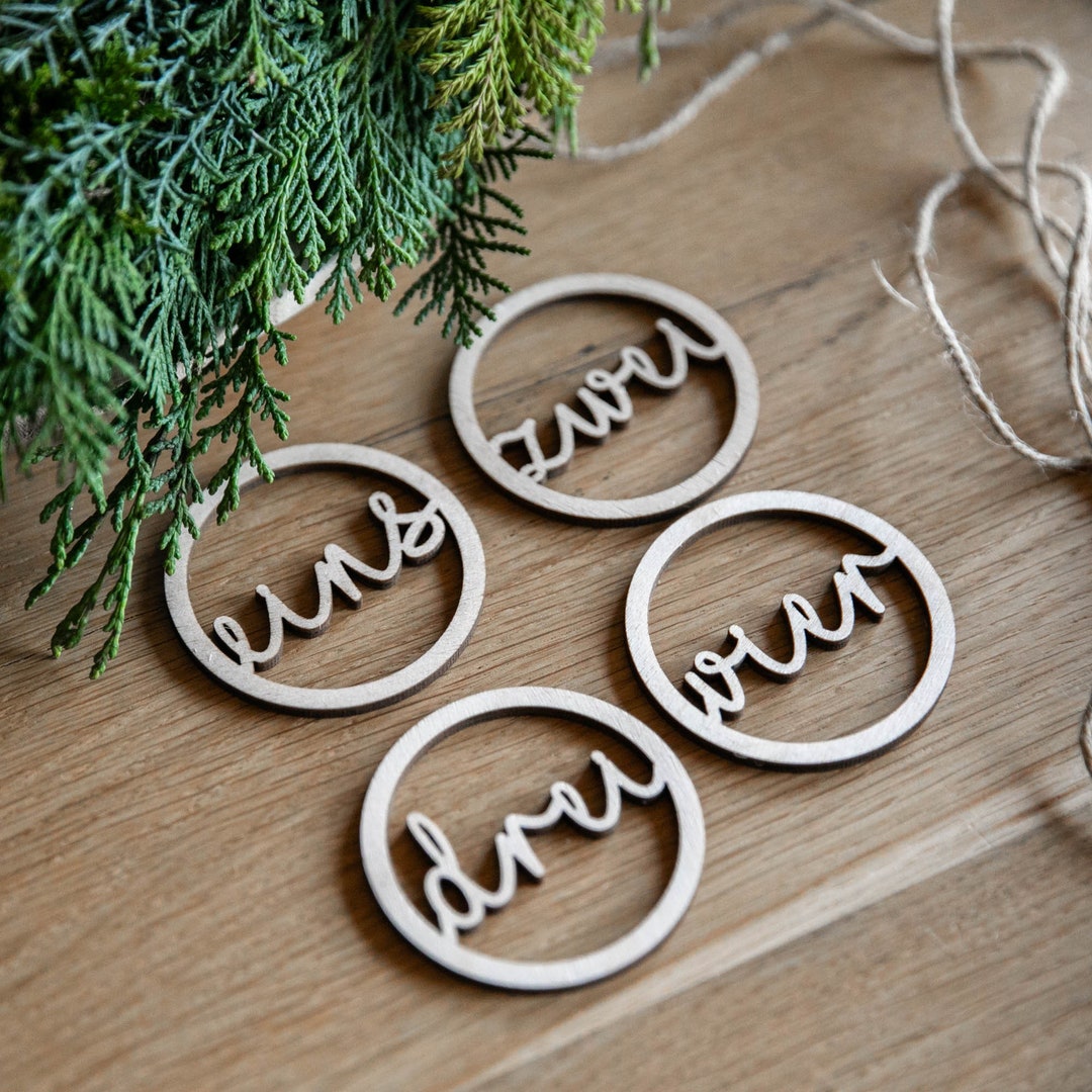 Advent Wreath Numbers 1-4 Made of Wood in a Round Shape / Numbers ...