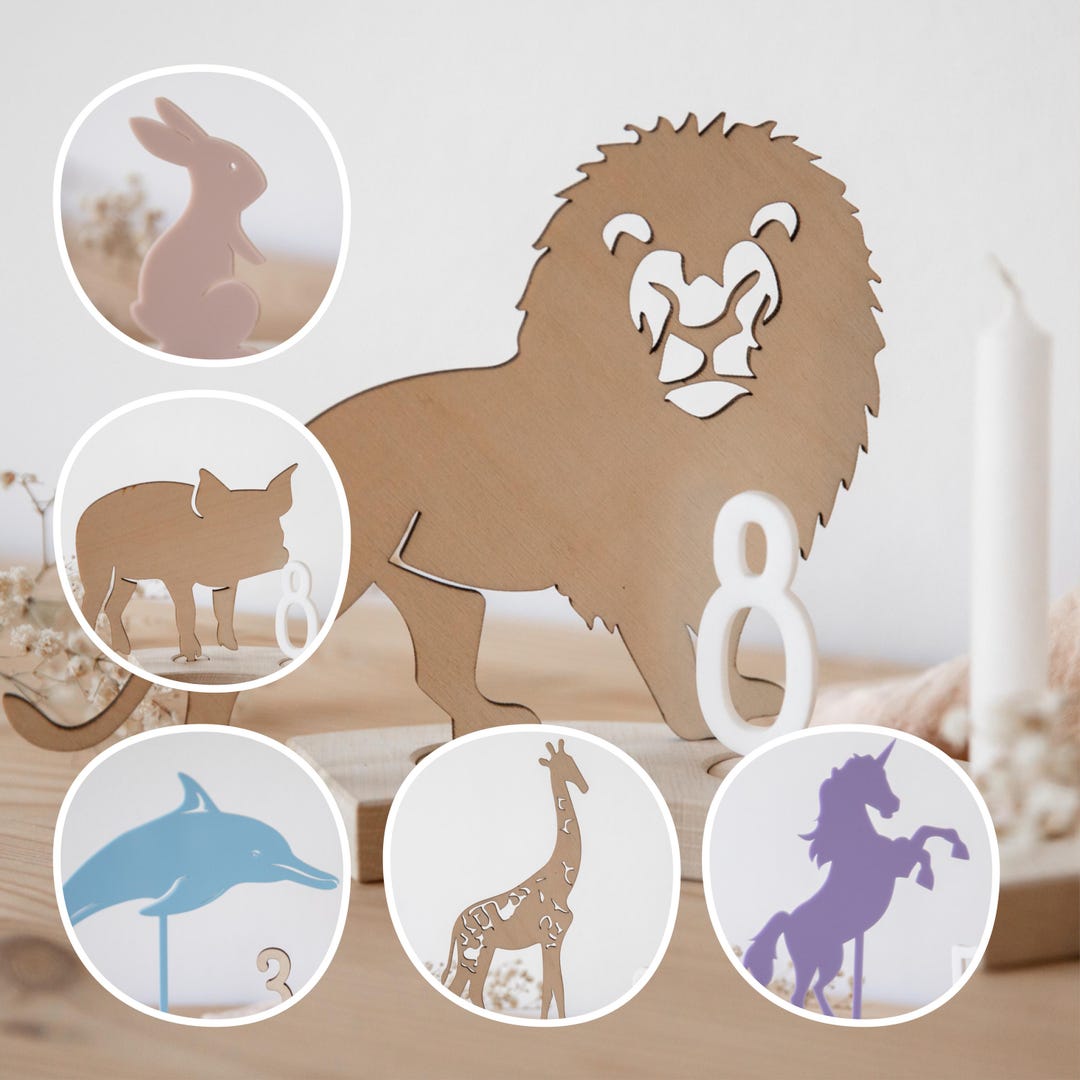 Extension for Birthday Wreath Made of Wood / Animal Plug / Accessories ...