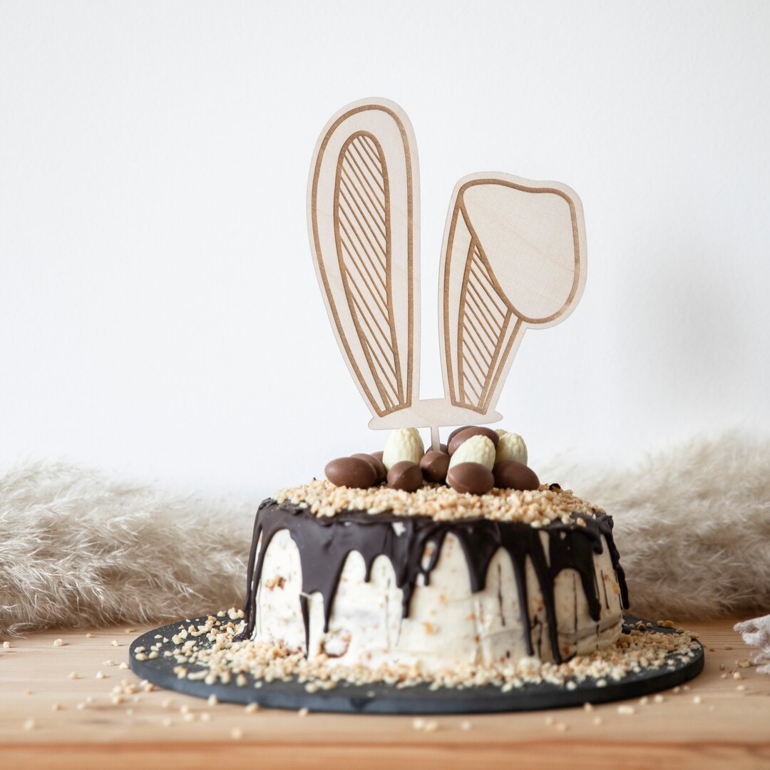 Easter Cake Topper / Birthday Cake Decoration / Bunny Ears Cake Topper ...