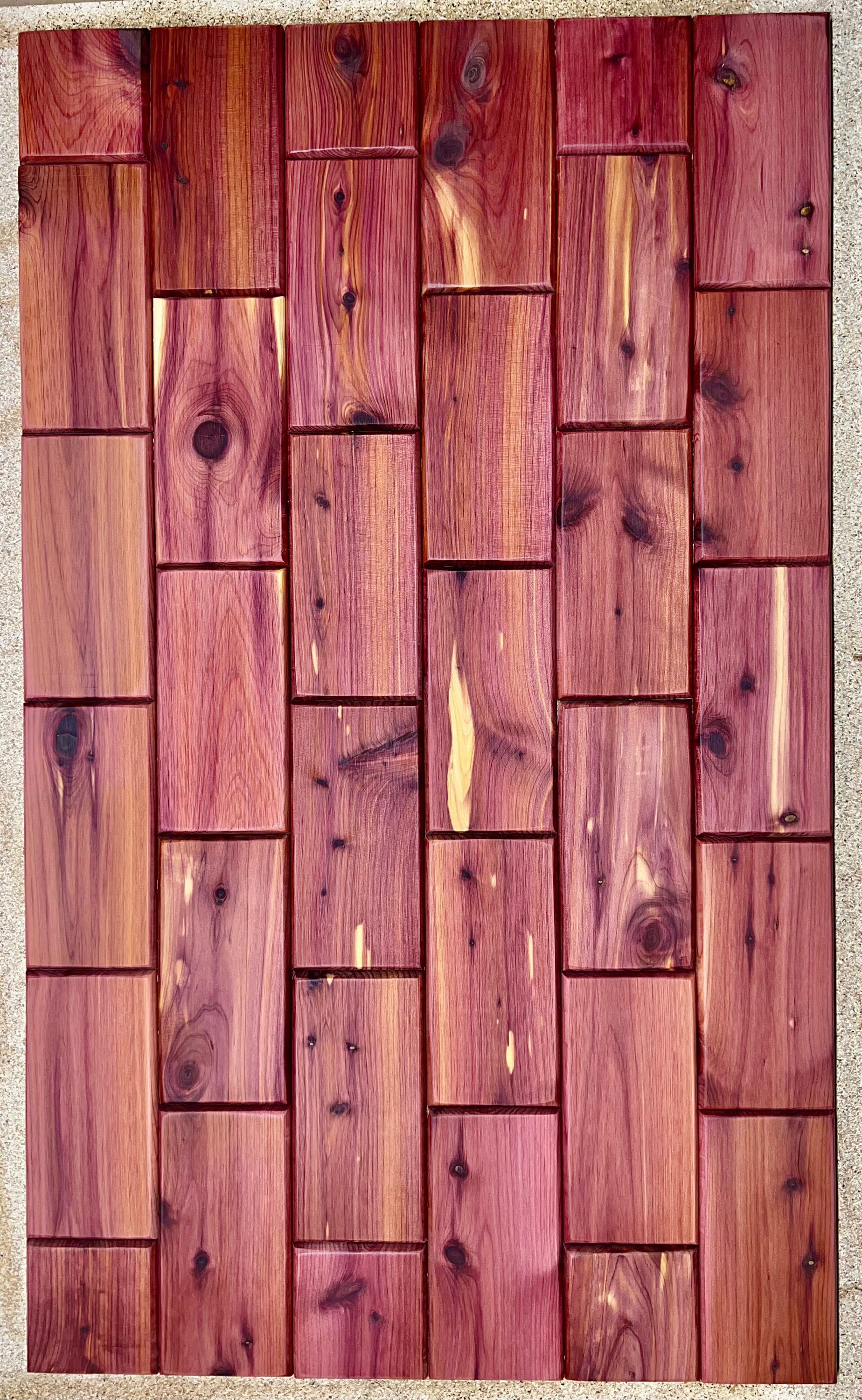 Cedar Subway Tile Bath Mat Cedar Plank Bathroom Rug Drip Free and Slip ...