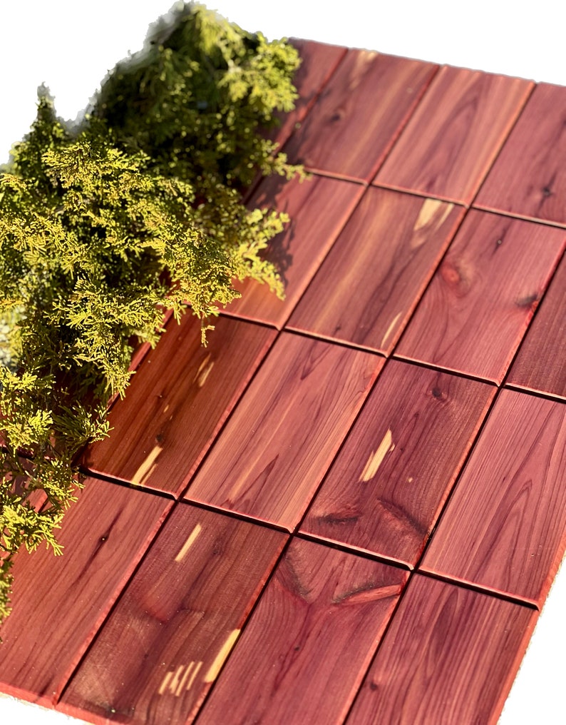 Cedar Subway Tile Bath Mat Cedar Plank Bathroom Rug Drip - Etsy