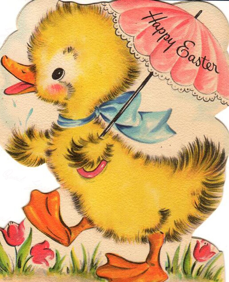 Vintage Easter Print - Reproduction From Vintage Easter Cards Duck ...