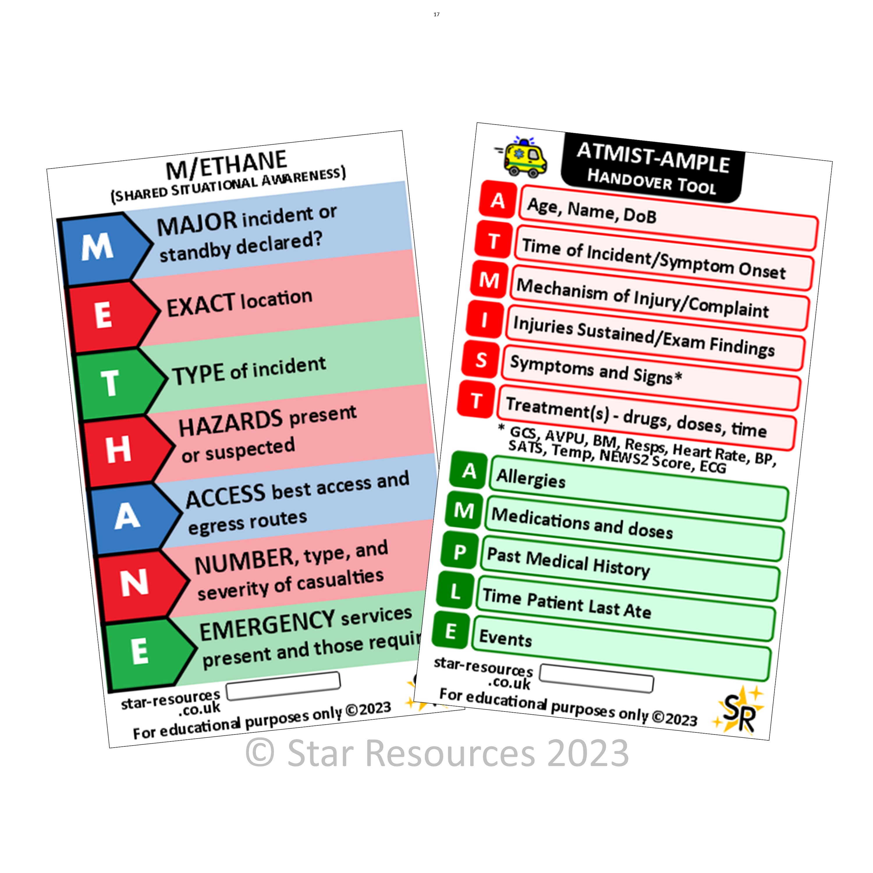 Methane/atmist Ample ID Badge Flash Card Student Paramedics - Etsy UK