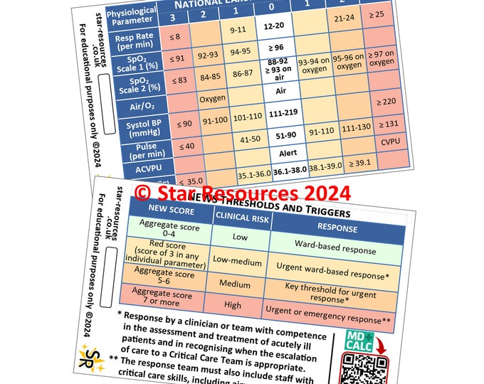 NEWS2 Score Pocket Card - Etsy UK