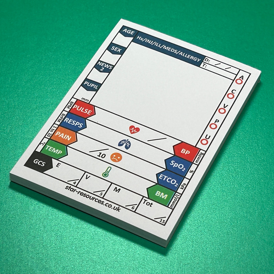 Vital Statistics Notebook Refills - Paramedic Student A7 Notepad - Etsy UK