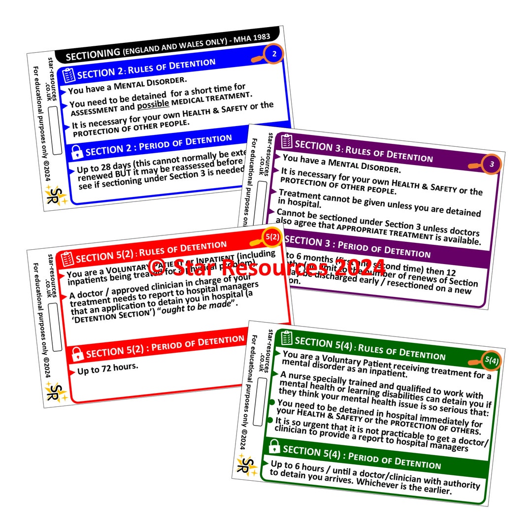 Sectioning Under MHA 1983 Flash ID Badge Cards Nurse Student Mental ...