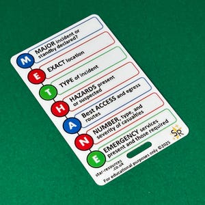 Methane/atmist Ample ID Badge Flash Card Student Paramedics Ambulance ...