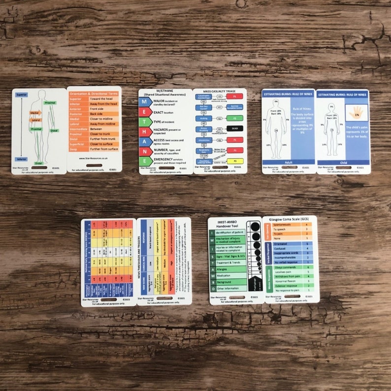 Set 1 Patient Assessment ID Badge Flash Cards Student | Etsy UK