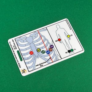 ECG Lead Placement ID Badge Flash Cards Student Paramedics Ambulance ...