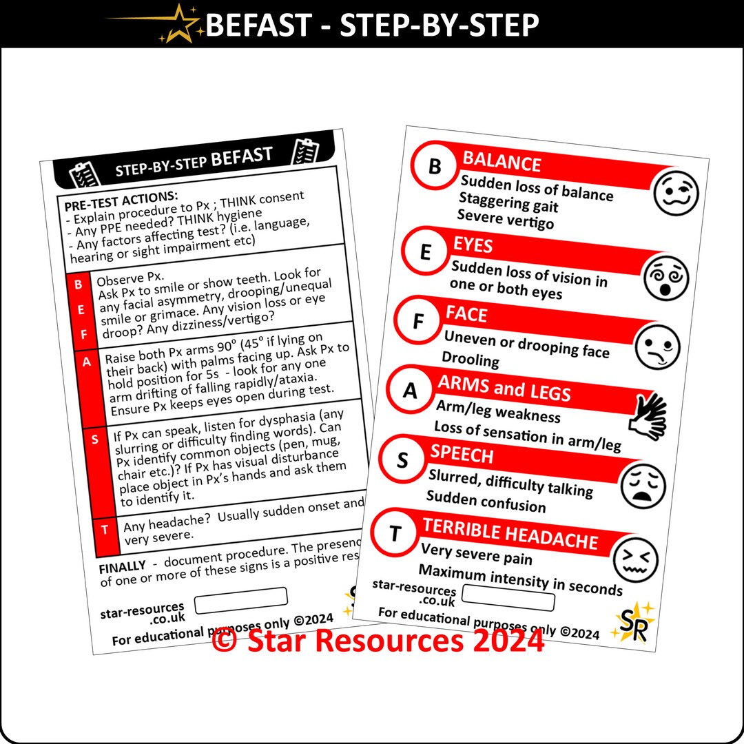 BEFAST Survey Step-by-step ID Badge Card | Pocket Paramedic Flashcard ...