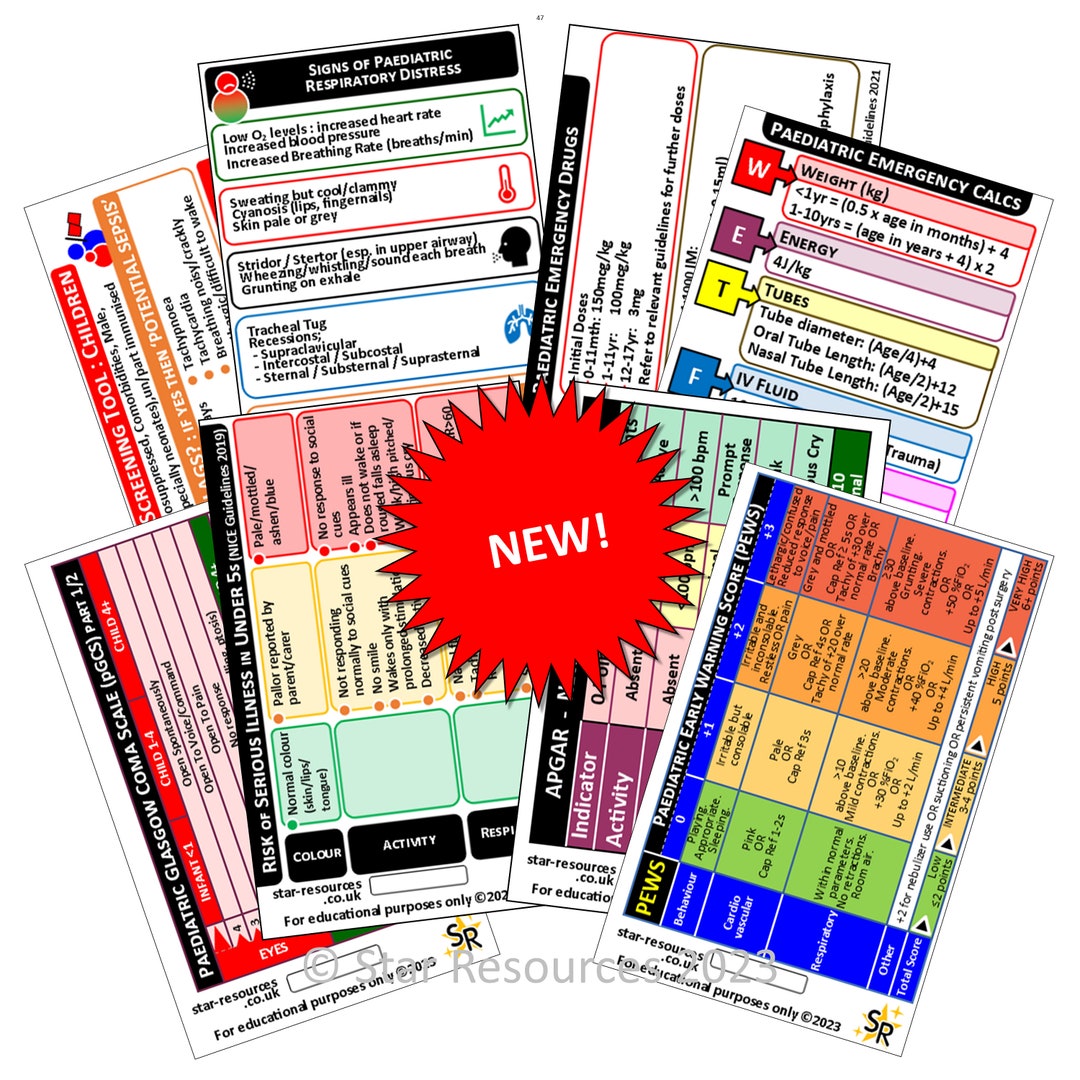 Set 4 Paediatric Patient Assessment Badge Flash Cards - Etsy UK