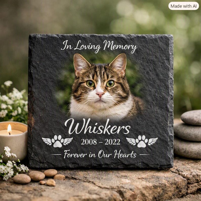 Personalized Slate Pet Memorial Stone, Custom Pet Tribute, Engraved ...