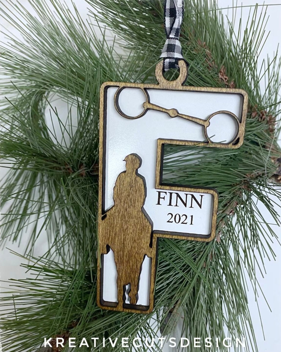 Personalized Equestrian Wood Letter Ornament: Custom Horse Lover Gift ...