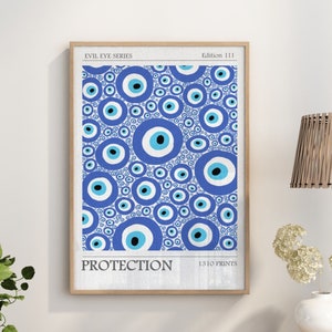 Trendy Evil Eye Wall Art Poster, Spiritual Evil Eye Protection Print ...