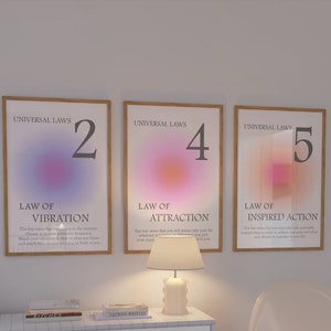 Aura Print Set, Law of Attraction Prints, Manifestation Poster Set ...