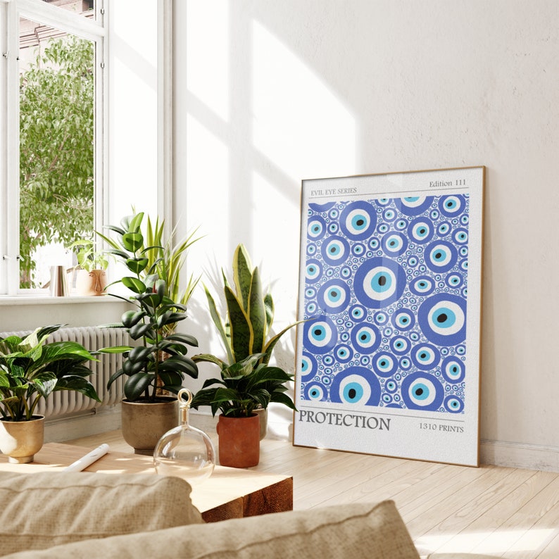 Trendy Evil Eye Wall Art Poster, Spiritual Evil Eye Protection Print ...